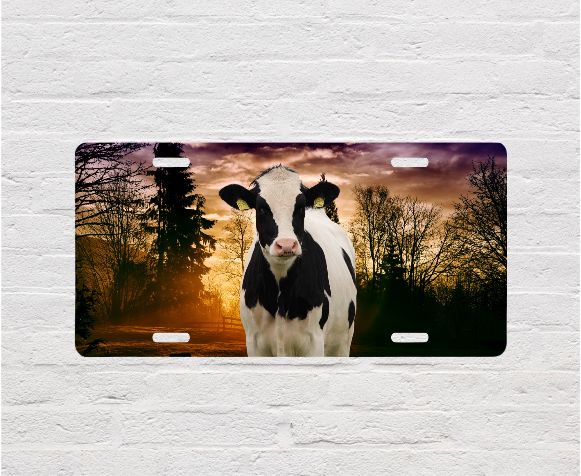 12.25" X 6.25" License Plate Digital Files for Sublimation Cow Morning ...