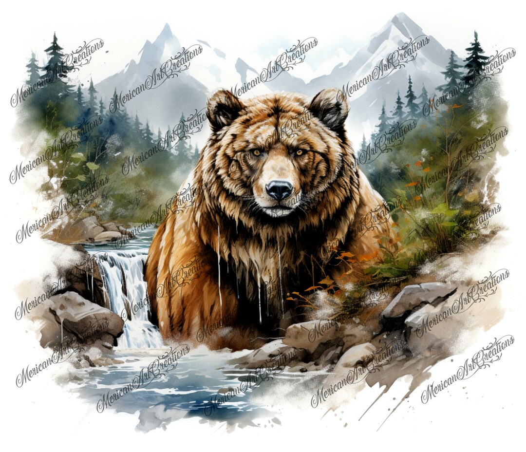20 Oz Straight Digital Files for Sublimation Bear Rustic Mountains Wild ...