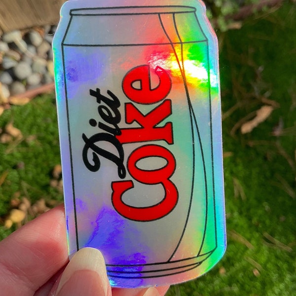 Diet Coke Holographic Sticker, Funny Laptop Decal, Vinyl Sticker for ...