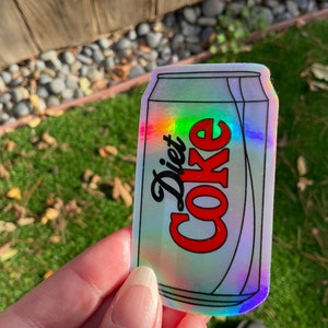 Diet Coke Holographic Sticker, Funny Laptop Decal, Vinyl Sticker for ...