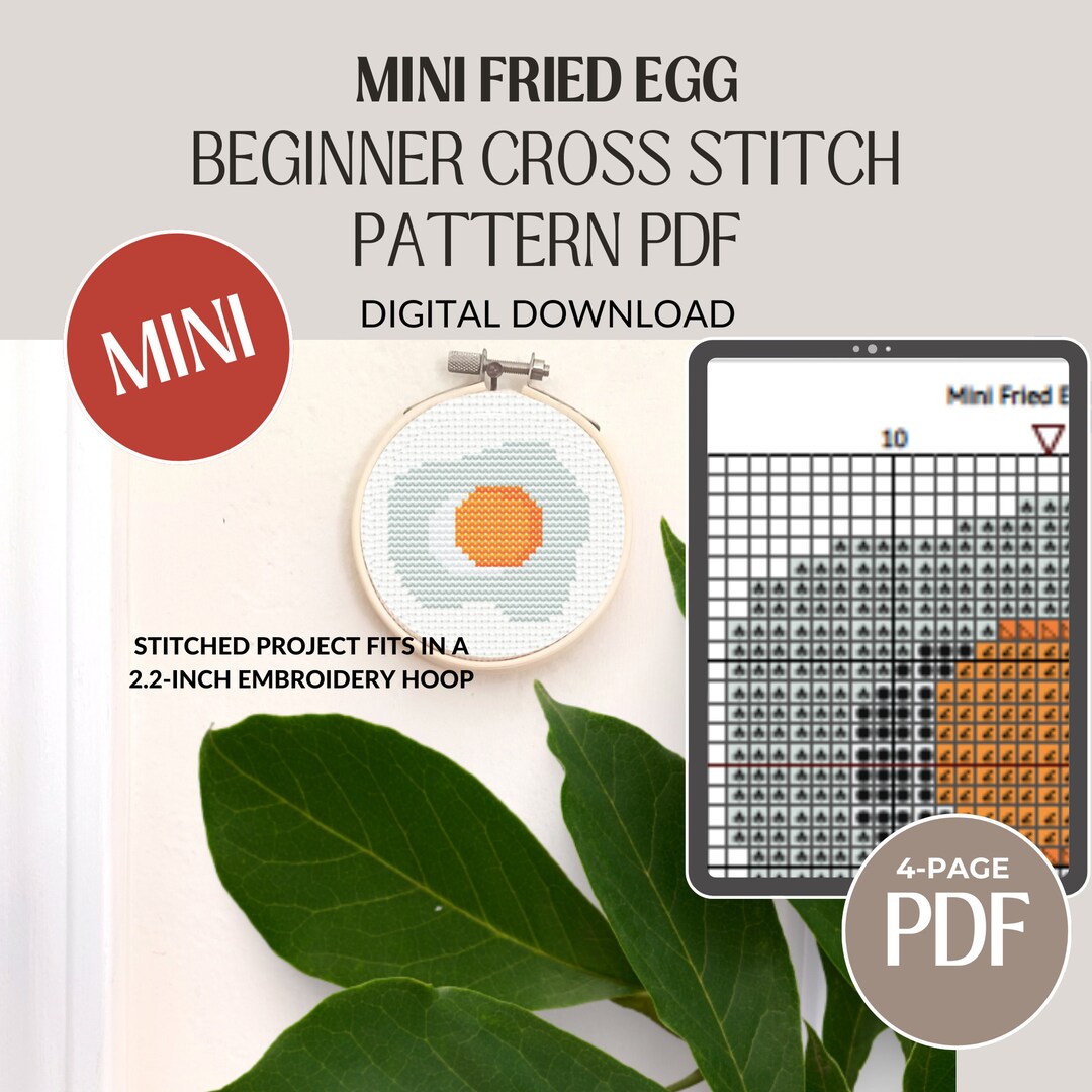 Mini Egg Cross Stitch Pattern Pdf, Counted Cross Stitch Art, Small Wall ...