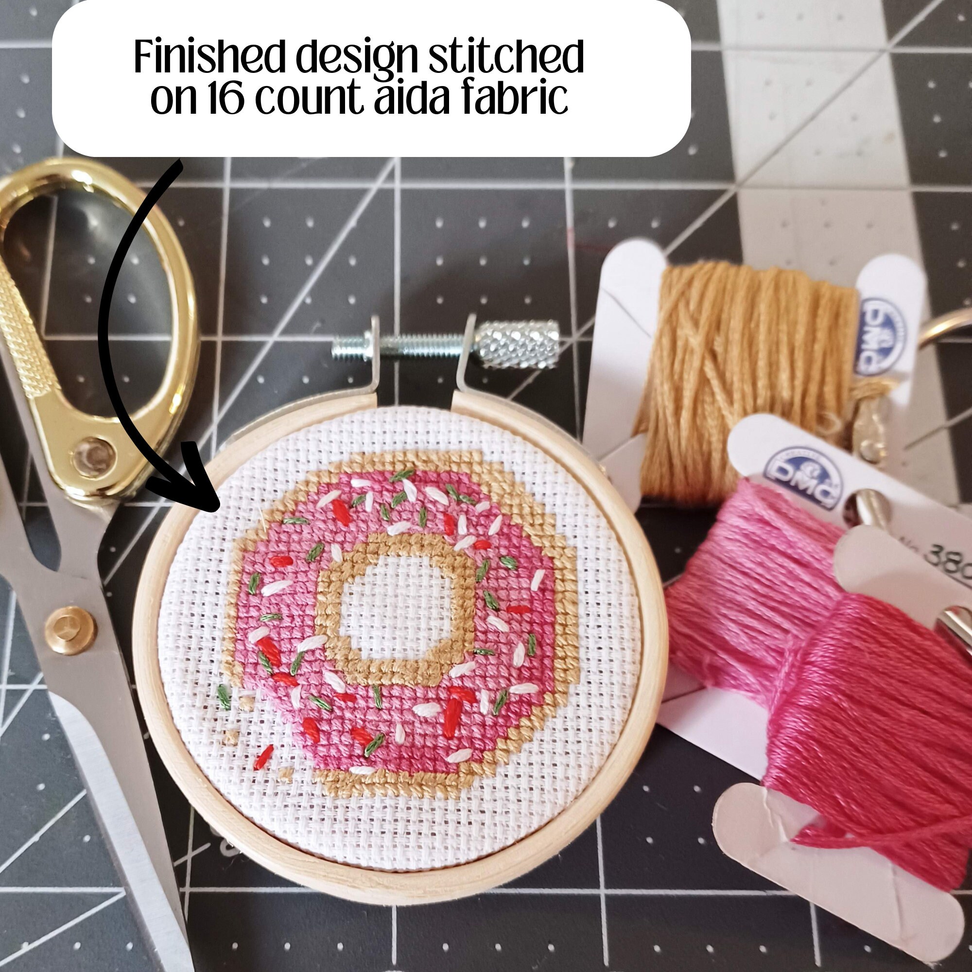 Mini Donut Cross Stitch Pattern Pdf, Counted Cross Stitch Art, Small ...
