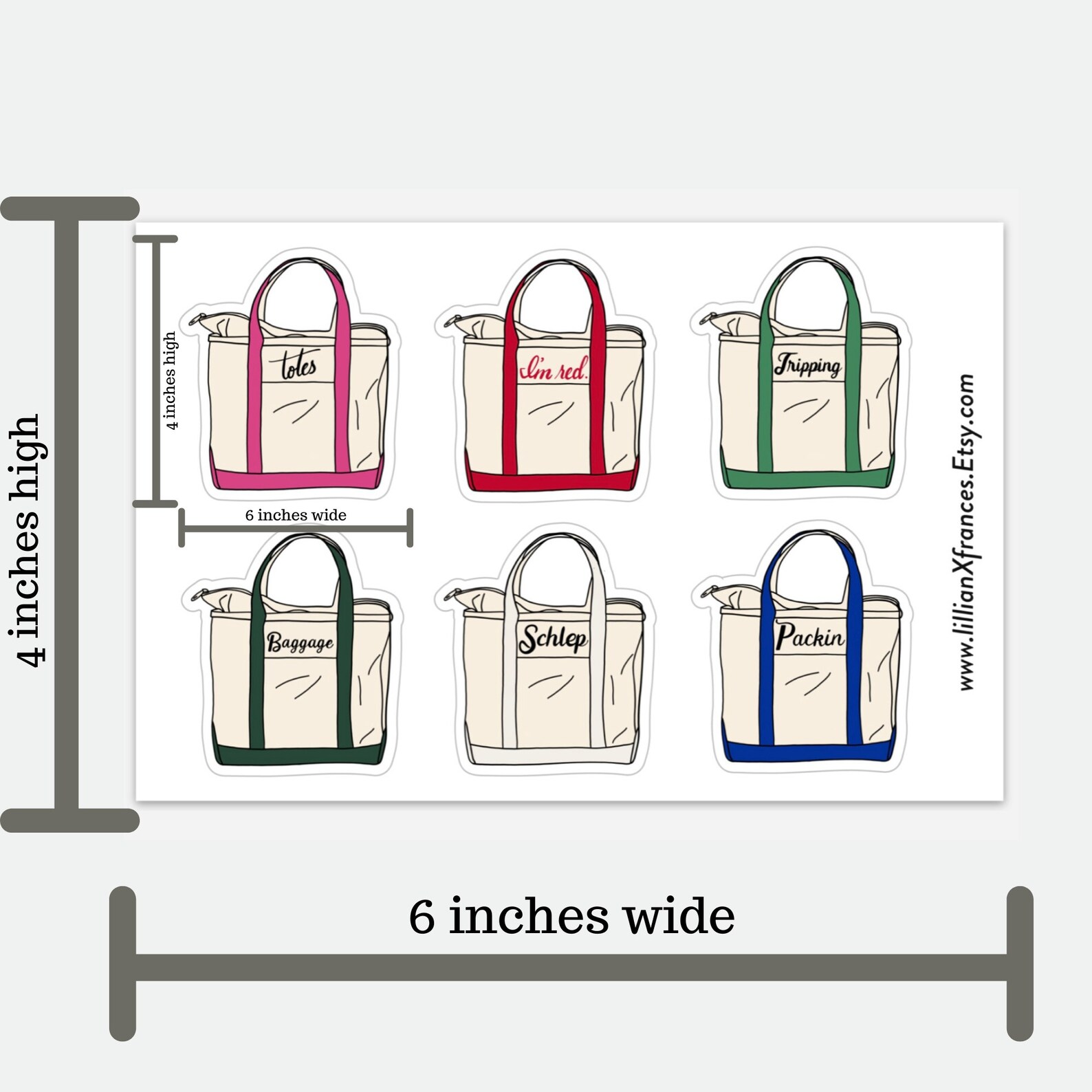 Tote Bag Sticker Funny Laptop Decal LL Bean Tote Vinyl - Etsy