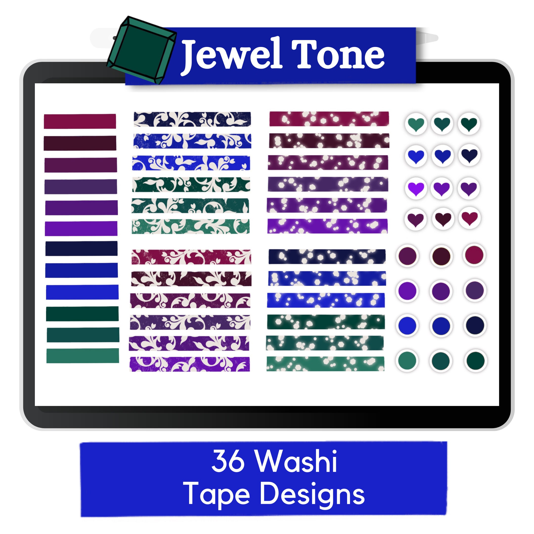 Digital Washi Tape Digital Sticker Bundle Pre-cropped PNG - Etsy