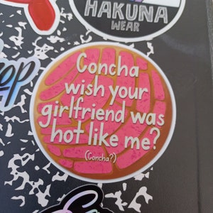 Concha Sticker, Funny Laptop Decal, Vinyl Sticker for Water Bottles ...