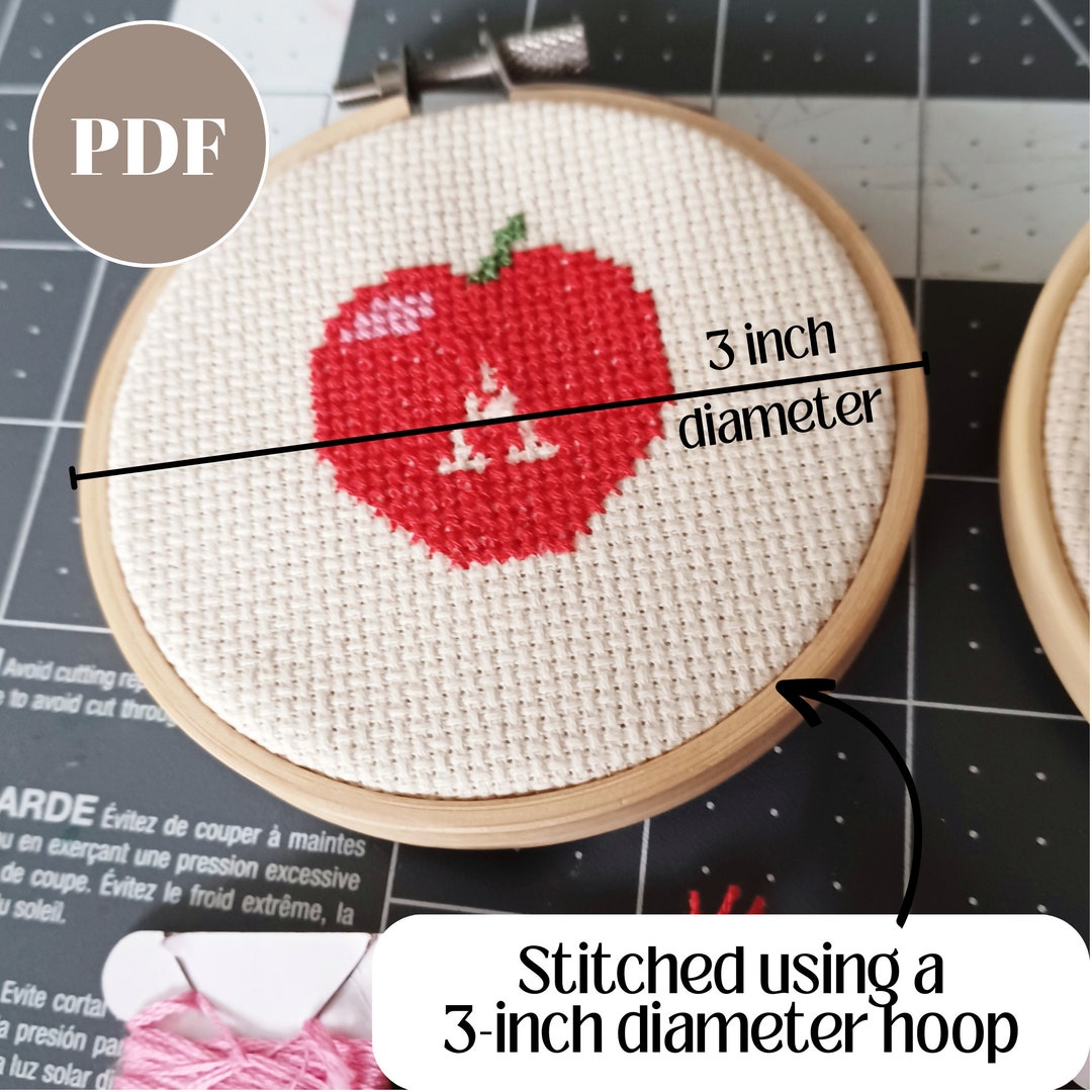 Apple Cross Stitch Pattern Pdf, Baby Nursery Wall Decor, Mini Cross ...