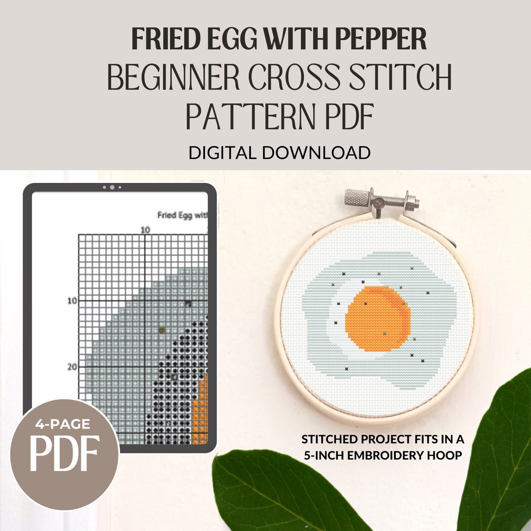 Egg Cross Stitch Pattern Pdf, Mini Cross Stitch Art, Small Wall Decor ...