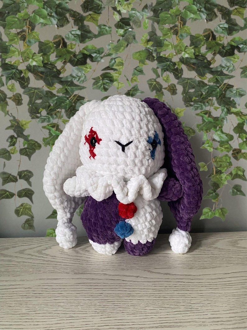 Crochet Jester Bunny Plush Amigurumi Bunny Stuffed Animal Crochet ...