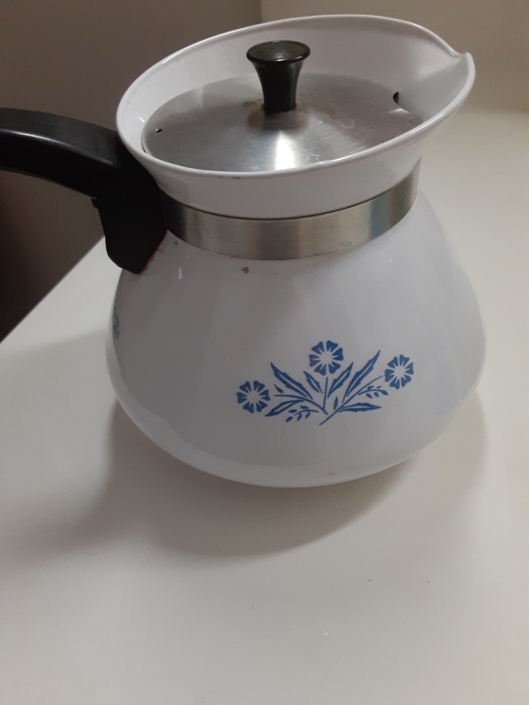 Vintage Corning Ware Cornflower 6 Cup Teapot/kitchen Decor/blue White ...