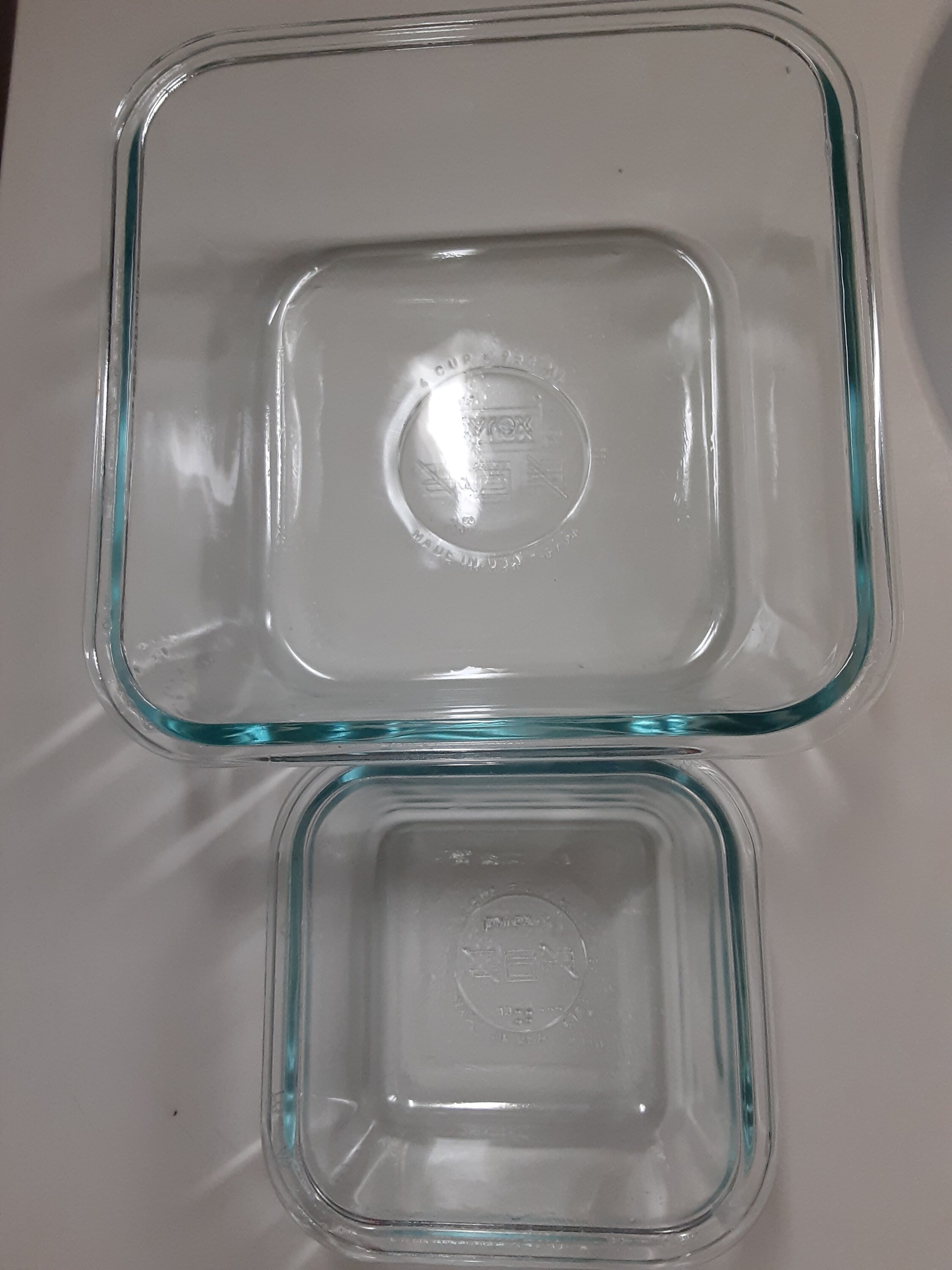 Pyrex Aqua Square Baking Dishes Only 1 Cup and 4 Cup Set of 2/pyrex ...