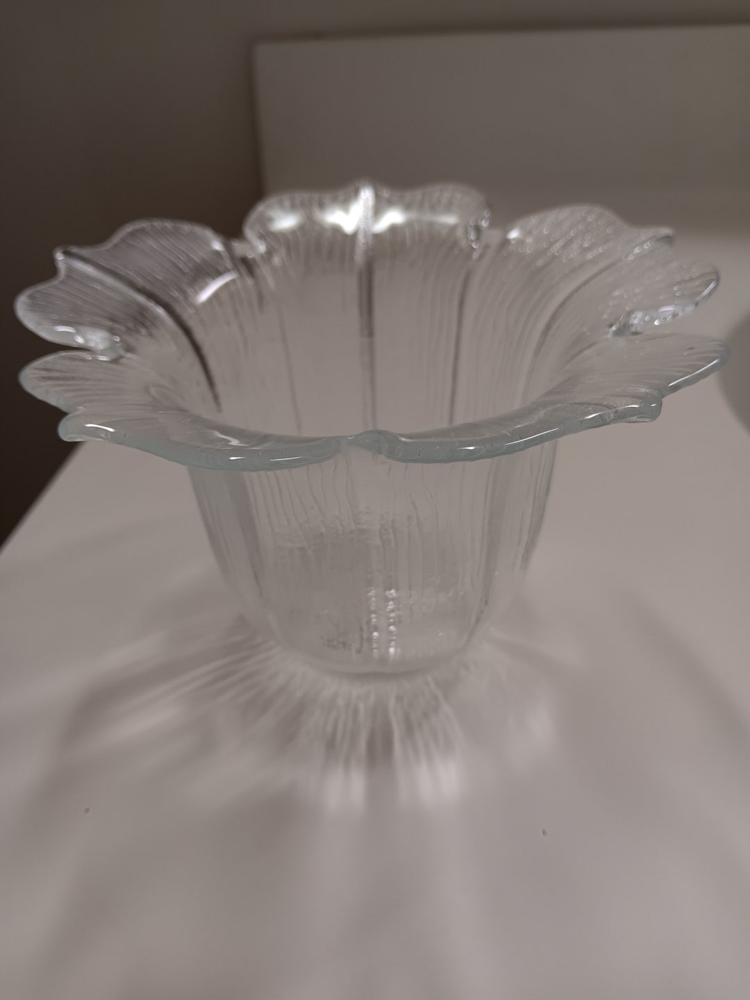 Frosted Ribbed 6 Petal Glass Vase by Stufio Nova/home Decor - Etsy