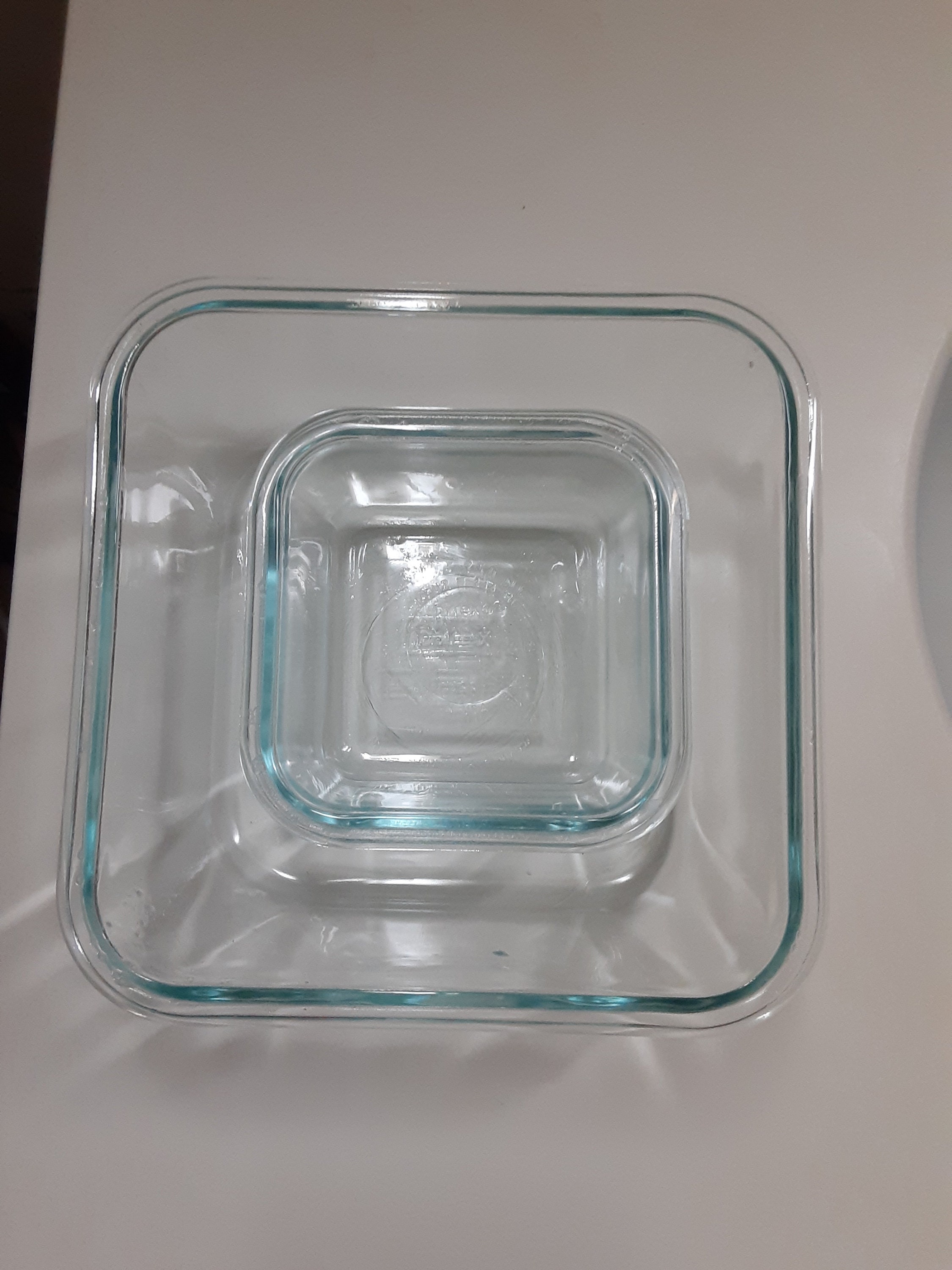 Pyrex Aqua Square Baking Dishes Only 1 Cup and 4 Cup Set of 2/pyrex ...