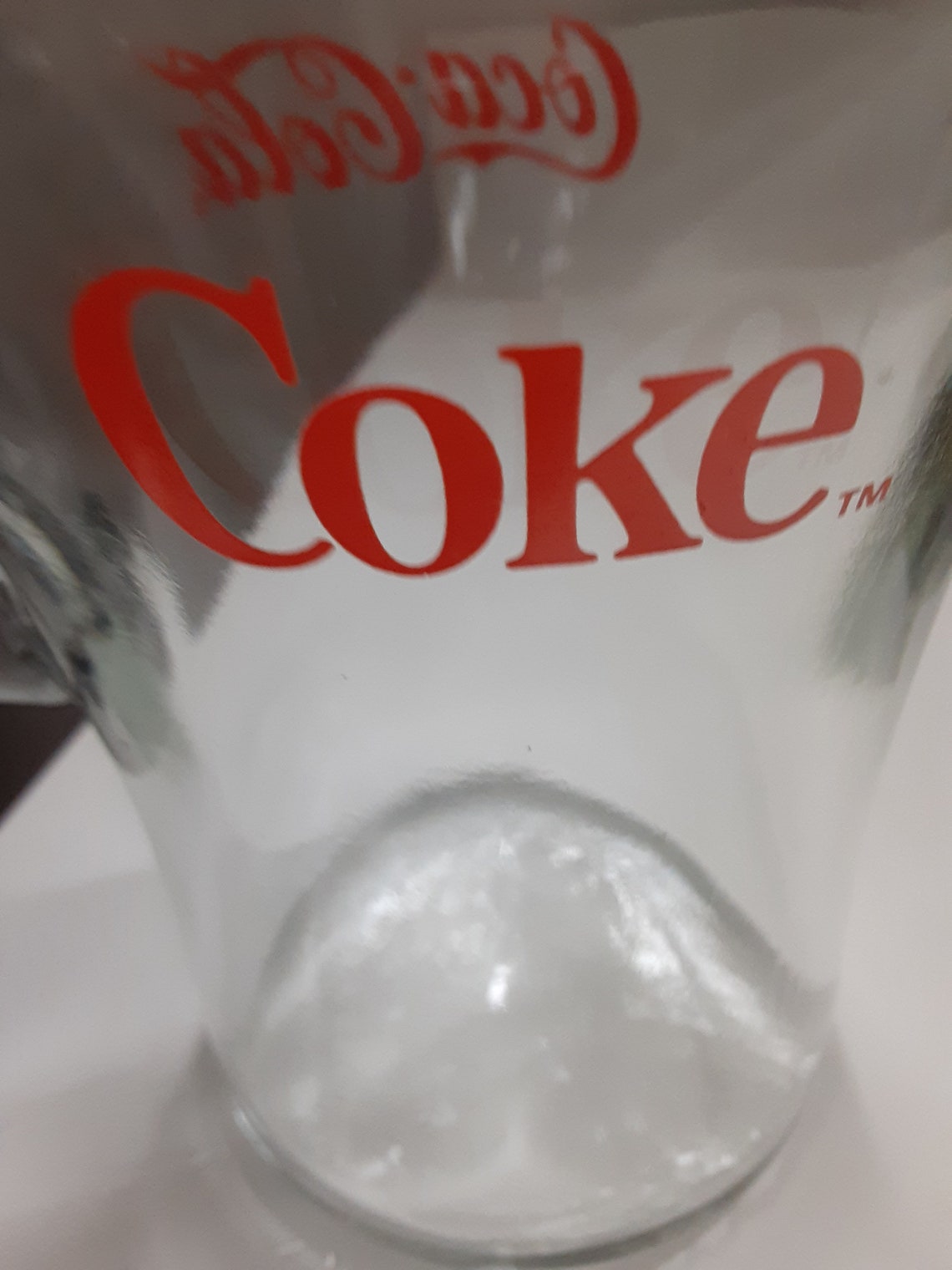 Cocacola Clear Glass Pitcher With Red Lettering/large Coke Pitcher ...