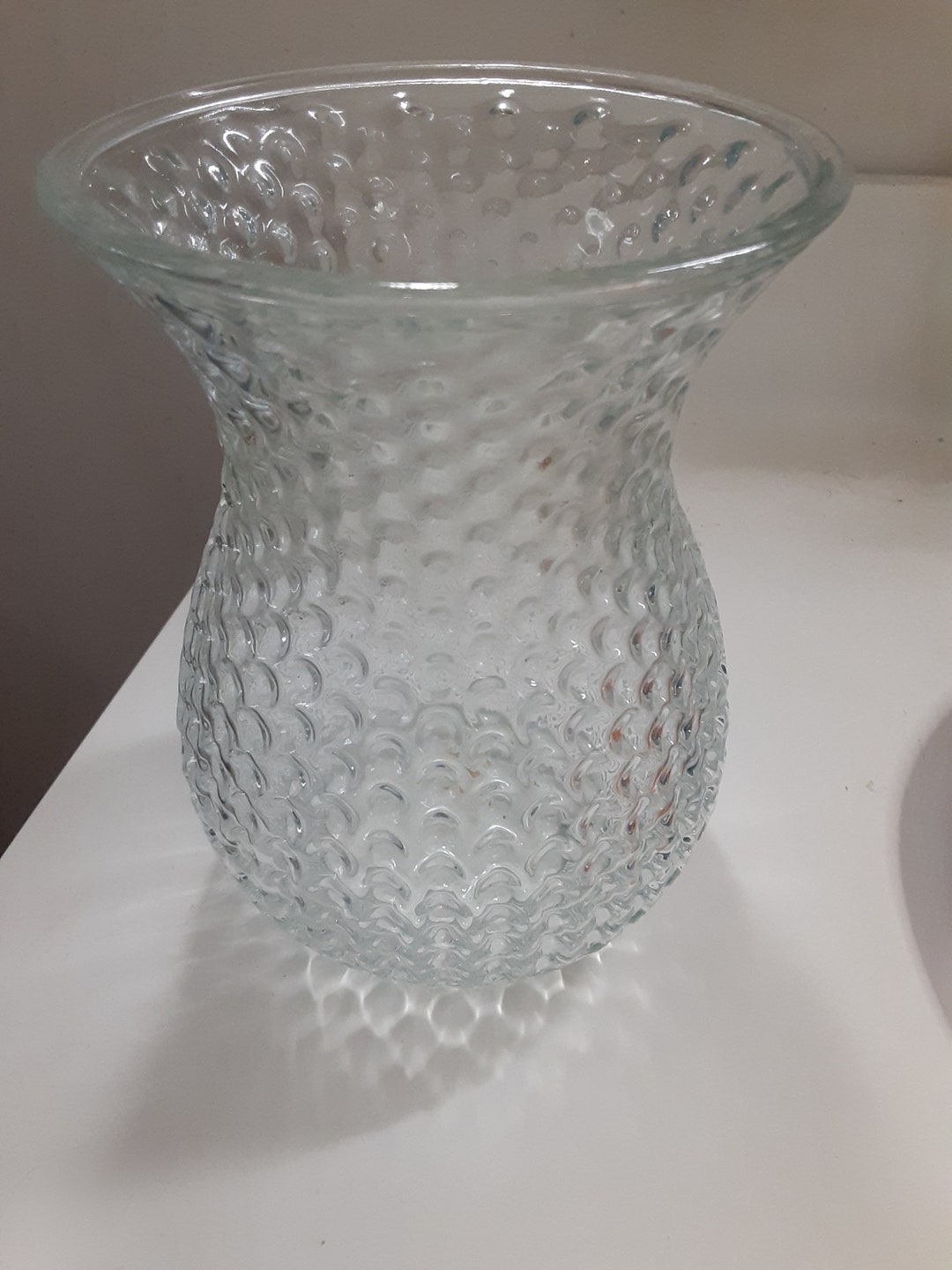 Glass Shaped Dimpled Dot Vase/8 Tall Glass Vase/home - Etsy