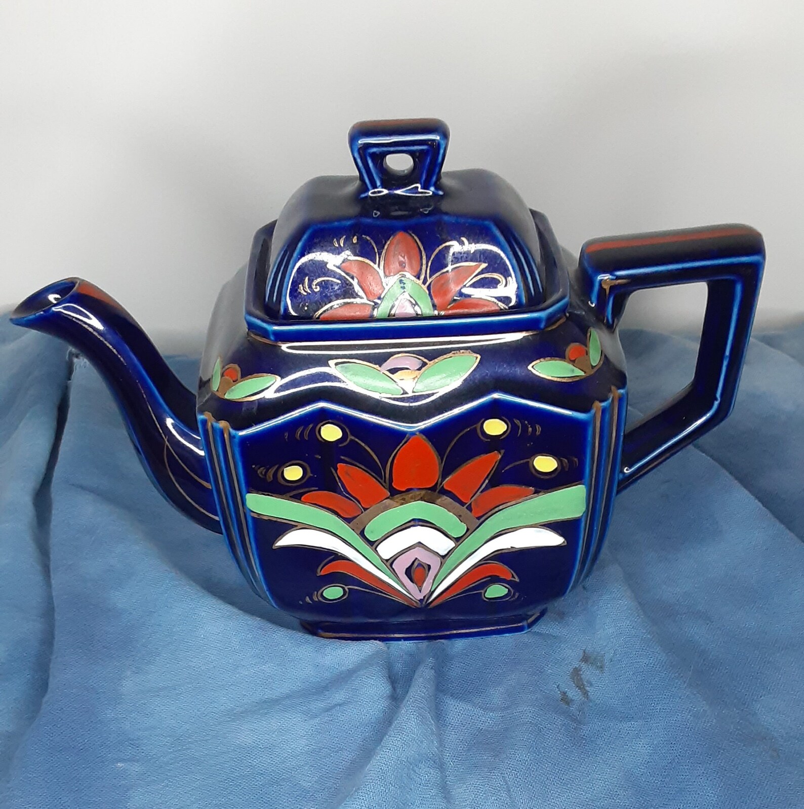 Cobalt Blue Handpainted Tea Pot Made in Japan/tea Pot/handpainted Tea ...
