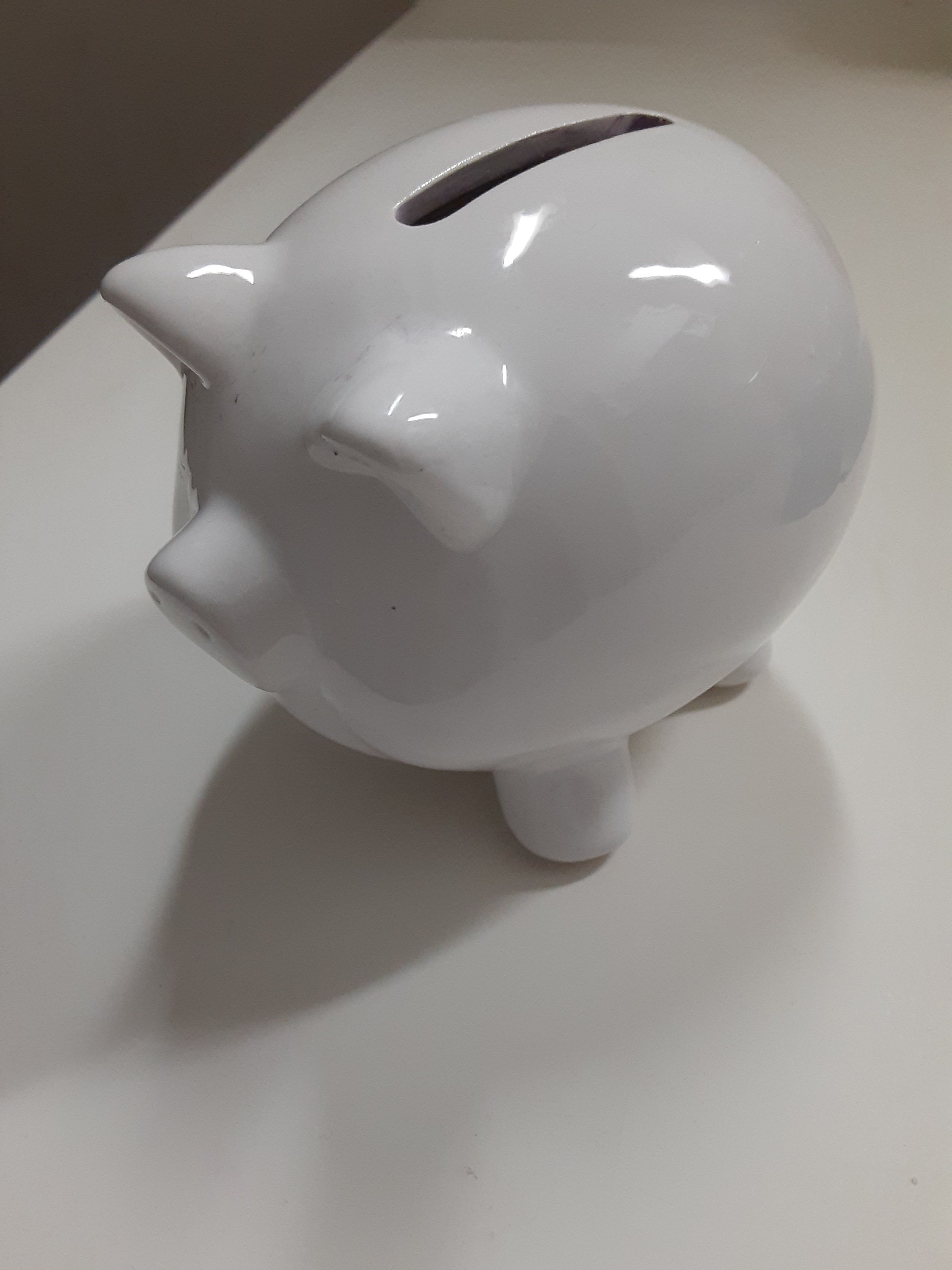White Piggy Ceramic Bank/small Piggy Bank - Etsy
