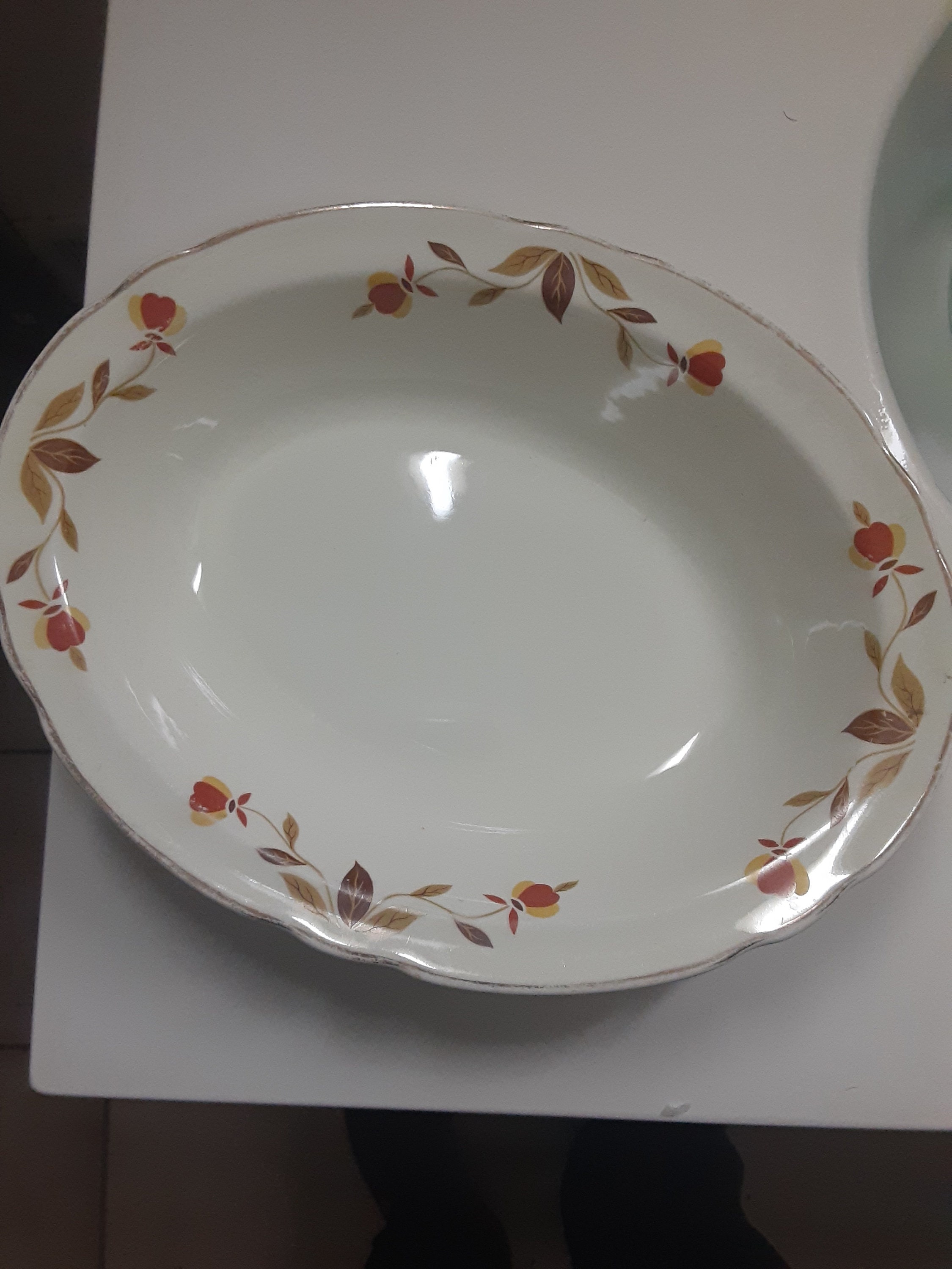 Superior Hall Autumn Leaves Oval Serving Dish C1950s-1960s/antique Dish ...