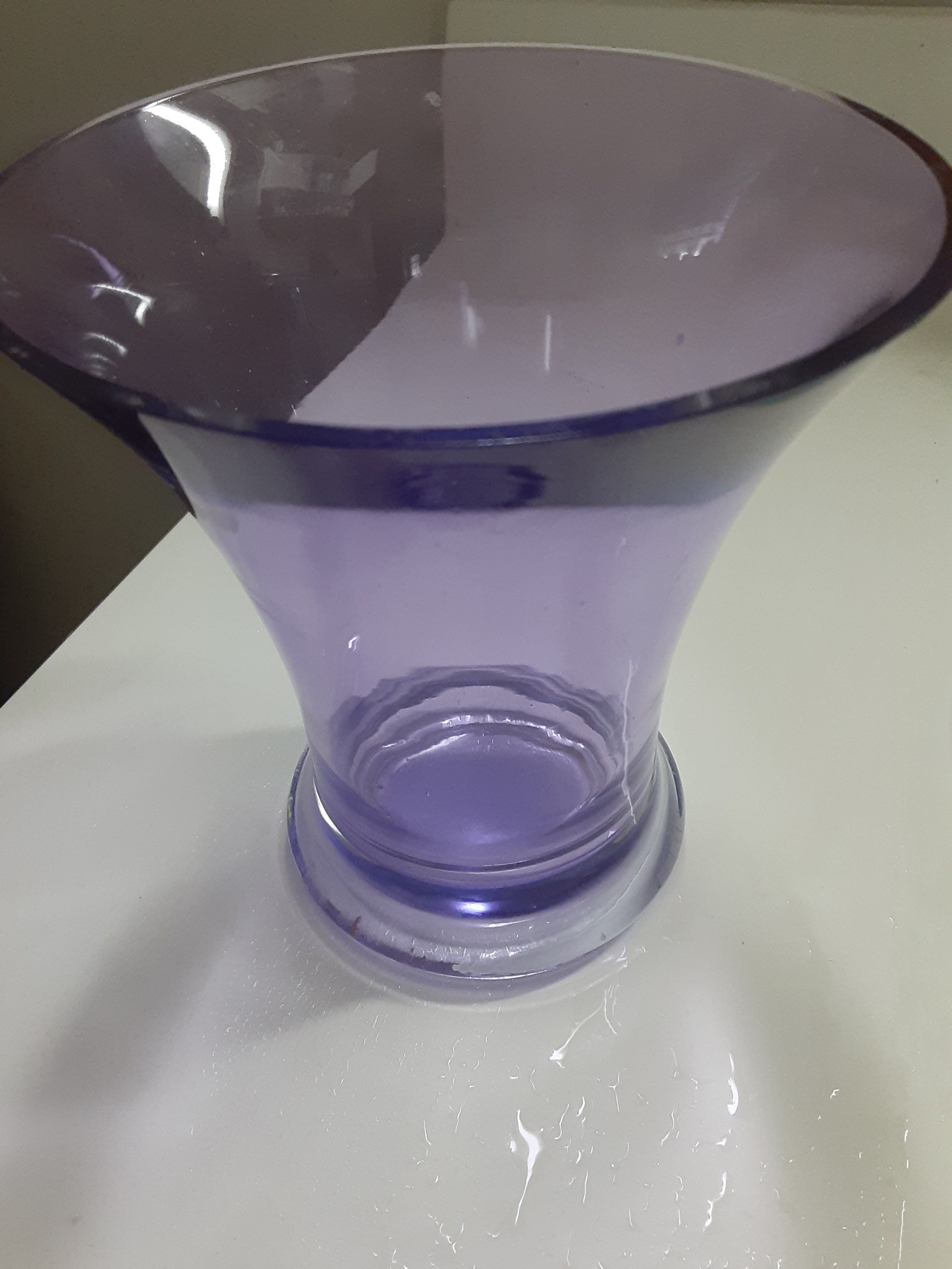 Purple Glass Vase With Clear Bottom/glass Vase/ - Etsy