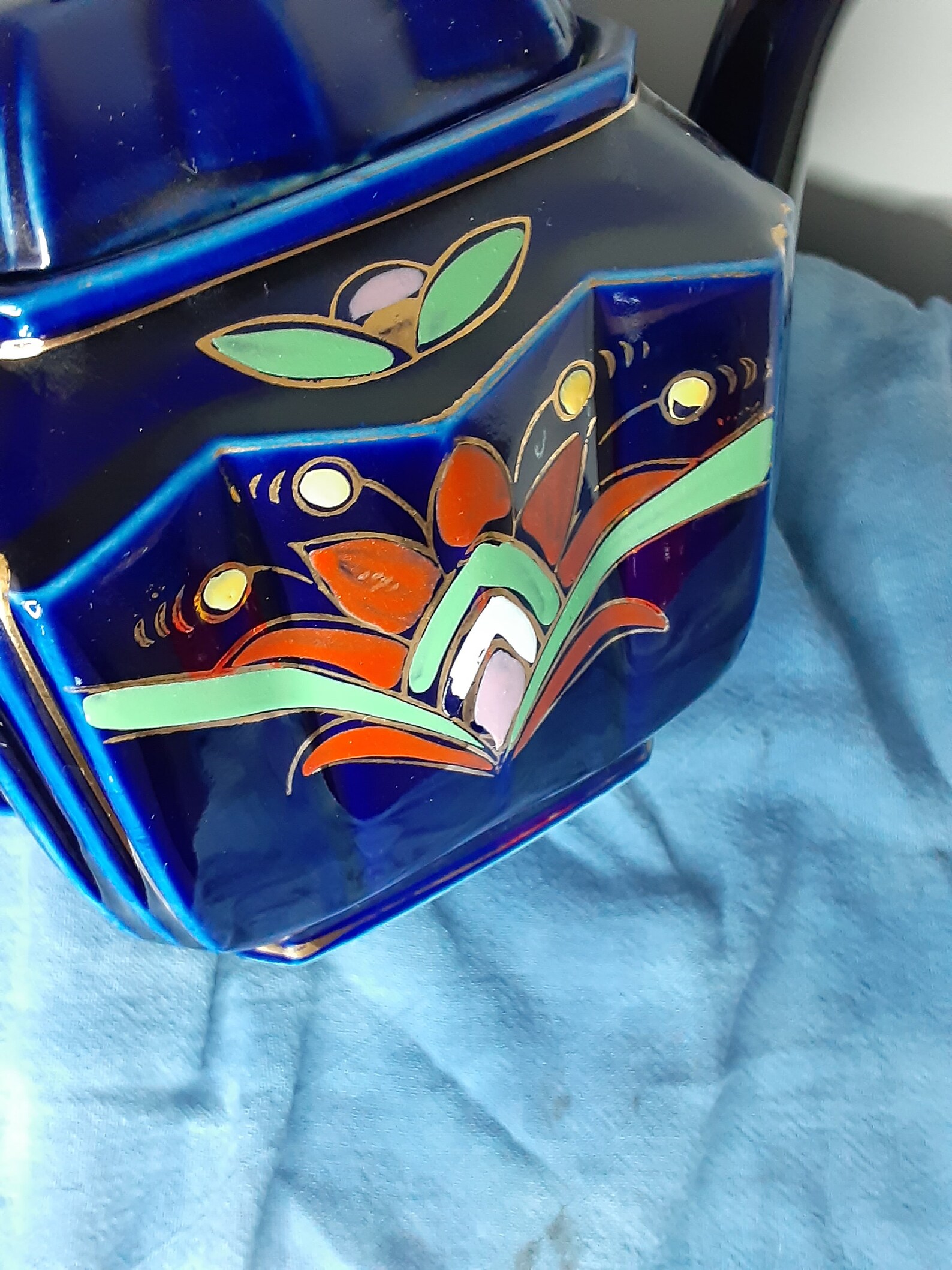 Cobalt Blue Handpainted Tea Pot Made in Japan/tea Pot/handpainted Tea ...
