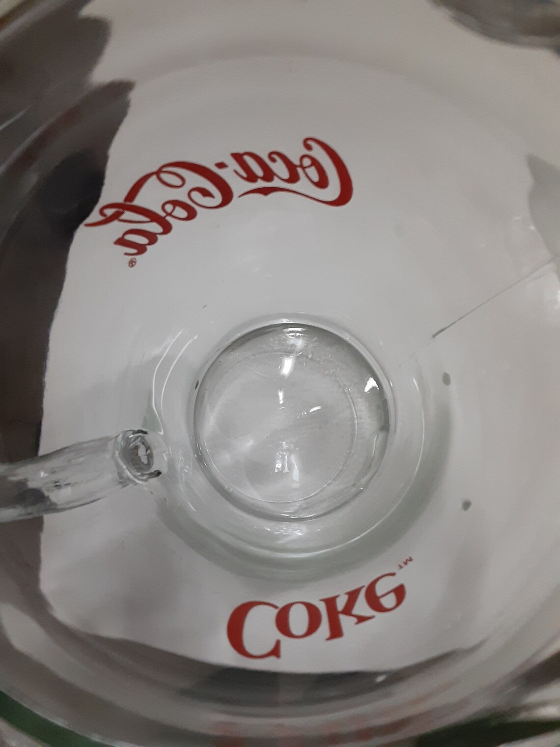 Cocacola Clear Glass Pitcher With Red Lettering/large Coke Pitcher ...