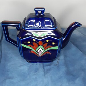 Cobalt Blue Handpainted Tea Pot Made in Japan/tea Pot/handpainted Tea ...