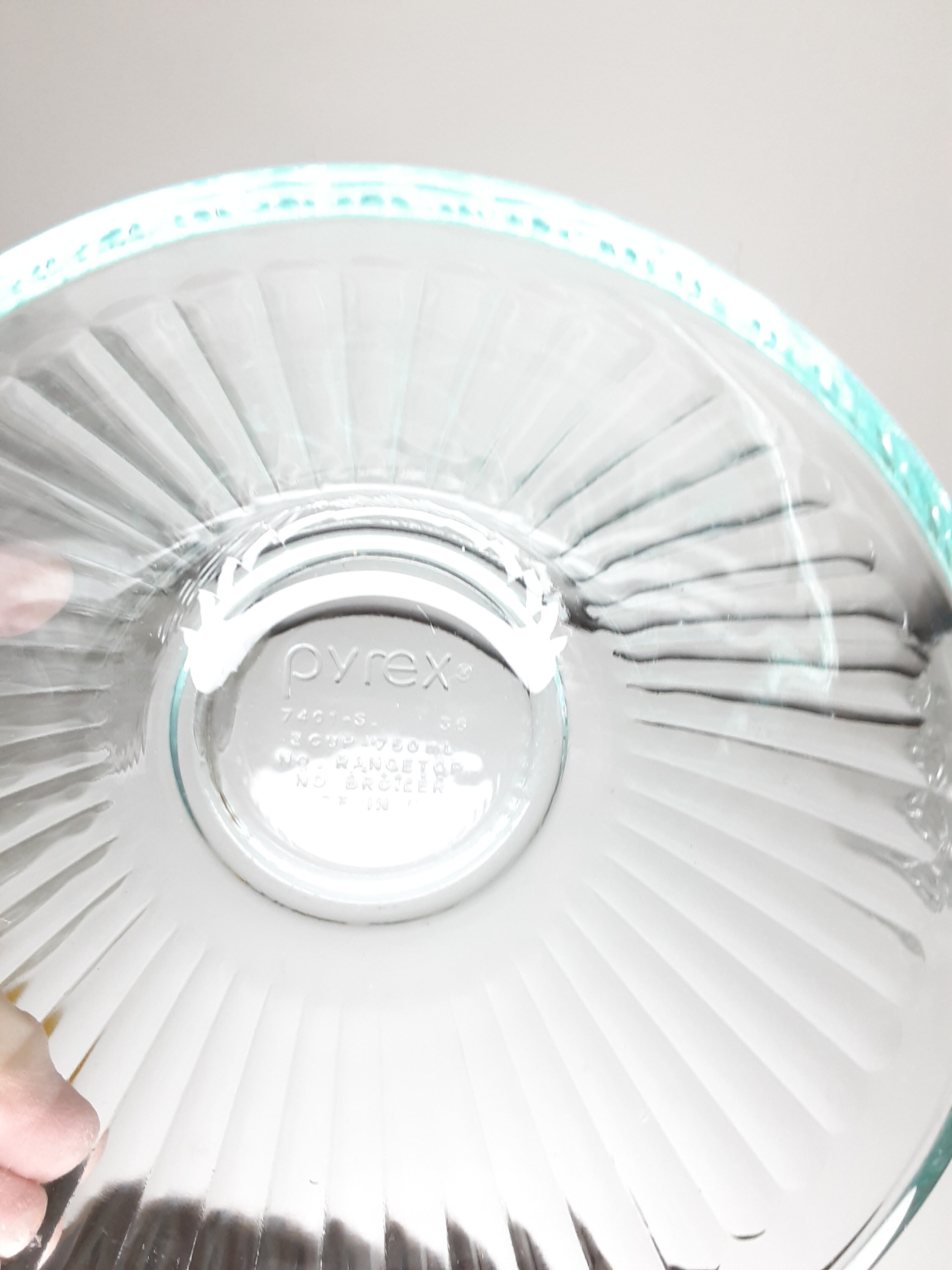 Pyrex Ribbed Blue Tint 3 Cup Bowl 7401/pyrex Glass Bowl/kitchenware - Etsy