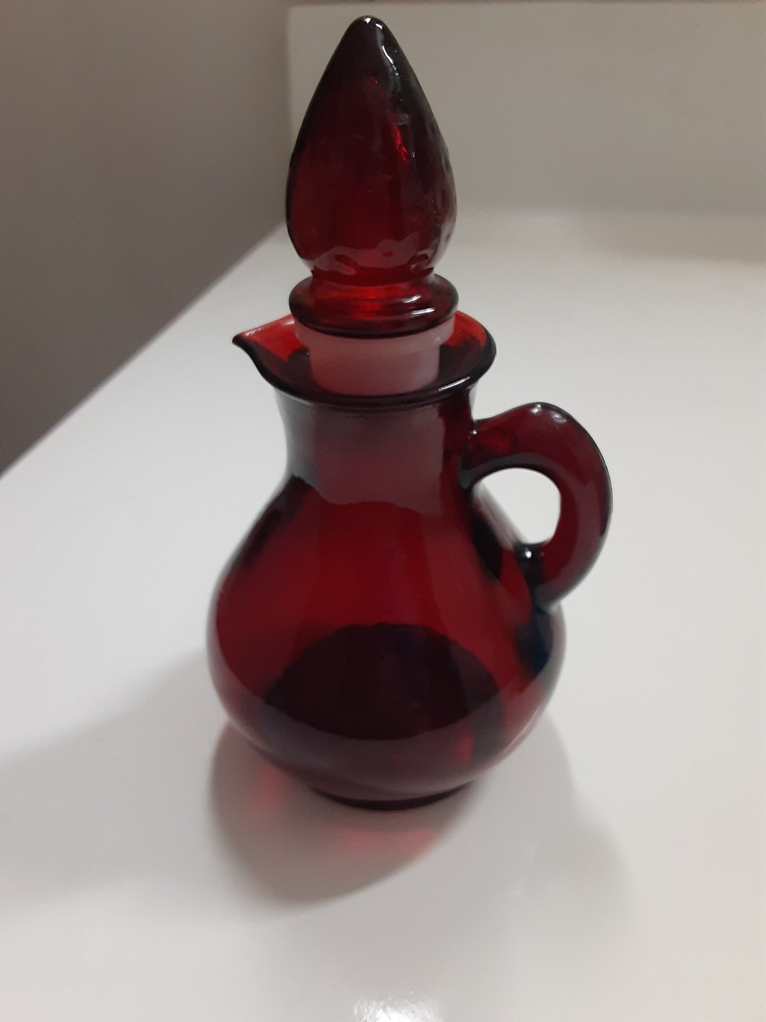 Avon Red Ruby Perfume Bottle With Stopper/home Decor/bottle Decor/ - Etsy