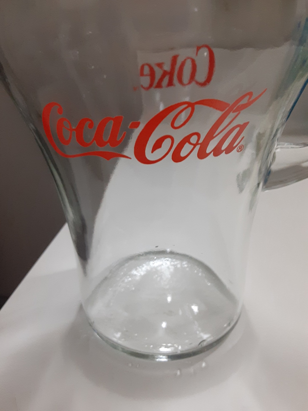 Cocacola Clear Glass Pitcher With Red Lettering/large Coke Pitcher ...