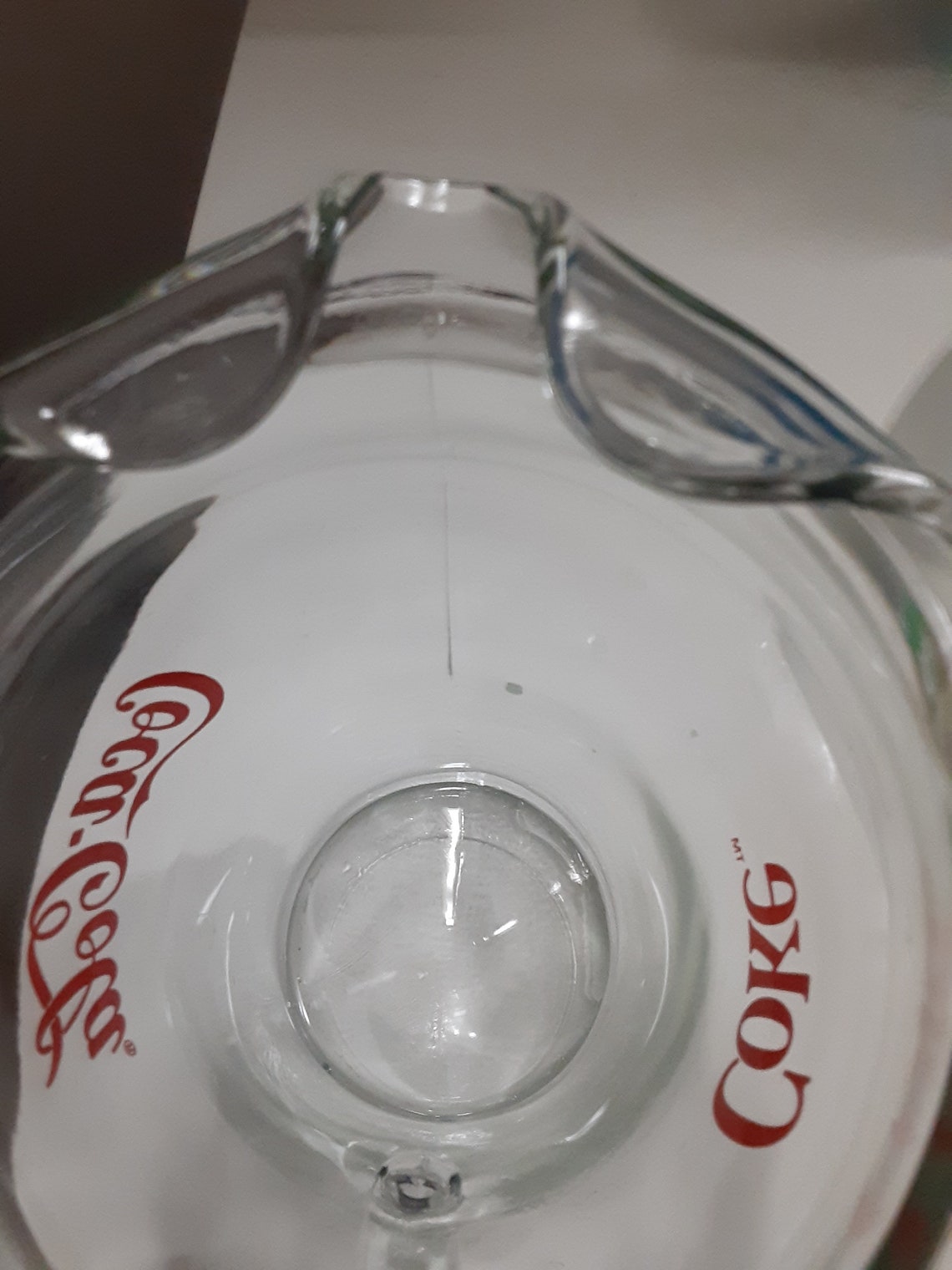 Cocacola Clear Glass Pitcher With Red Lettering/large Coke Pitcher ...