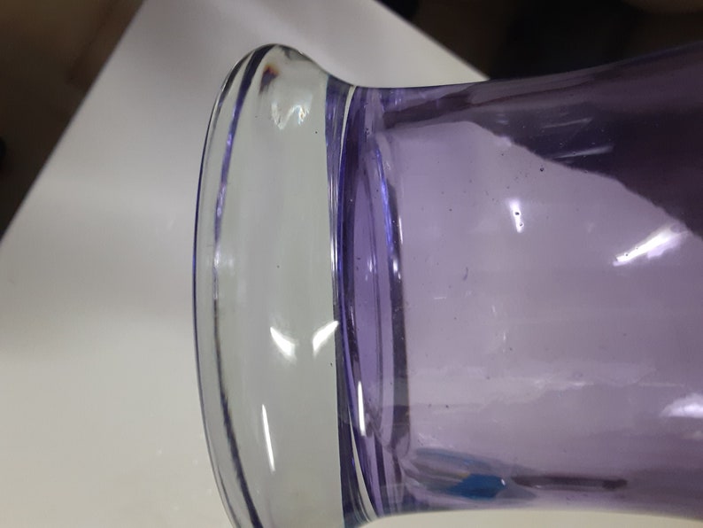 Purple Glass Vase With Clear Bottom/glass Vase/ - Etsy