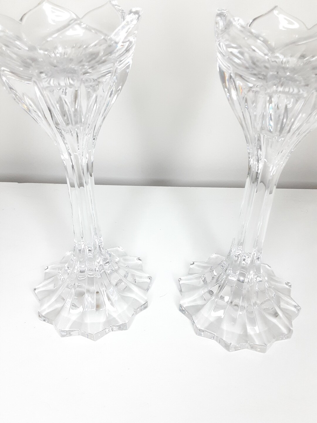 Gorham Crystal Tulip Candlesticks Set of 2/home Decor - Etsy
