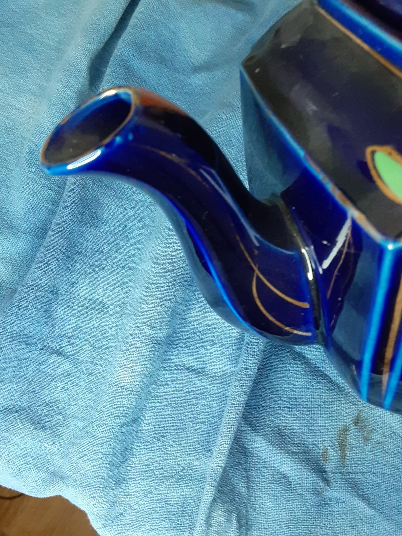 Cobalt Blue Handpainted Tea Pot Made in Japan/tea Pot/handpainted Tea ...