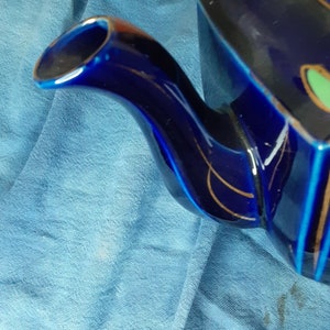 Cobalt Blue Handpainted Tea Pot Made in Japan/tea Pot/handpainted Tea ...