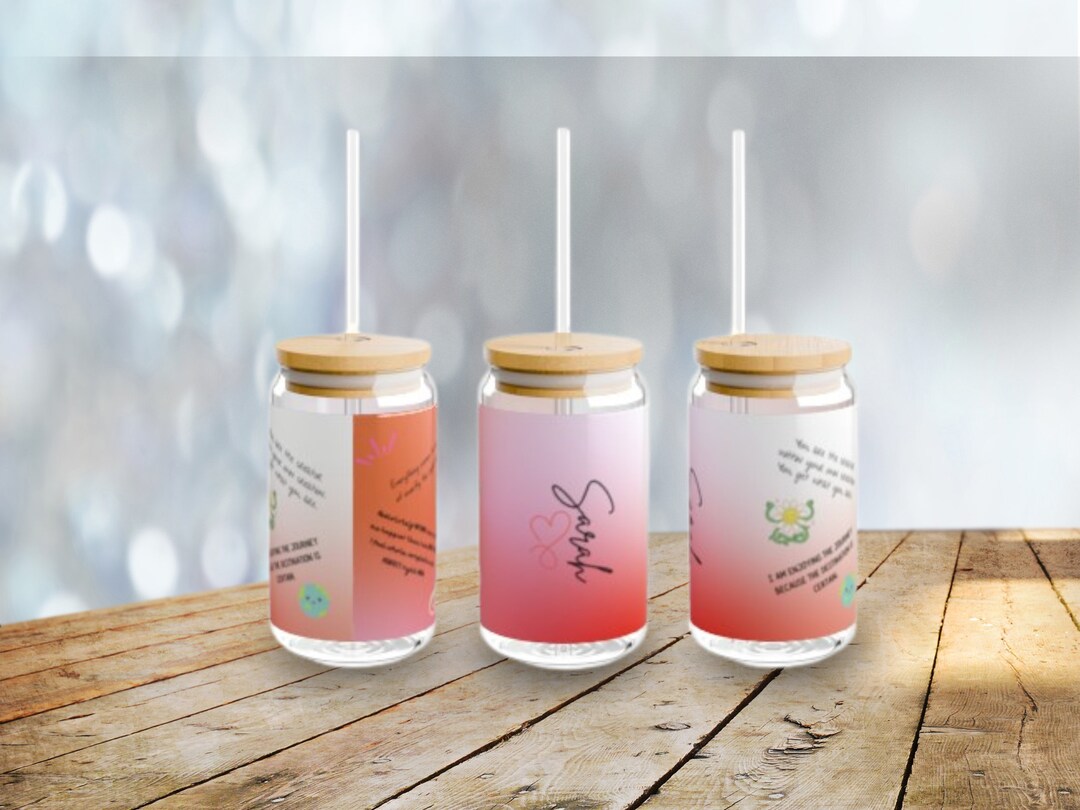 Personalized Pink Ombre Affirmations Positive Vibes Only Affirmation ...