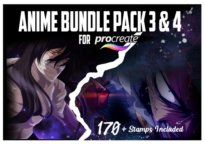 Digital Bundle Anime Stamp Pack Vol 3 & 4 Procreate Ipad - Etsy