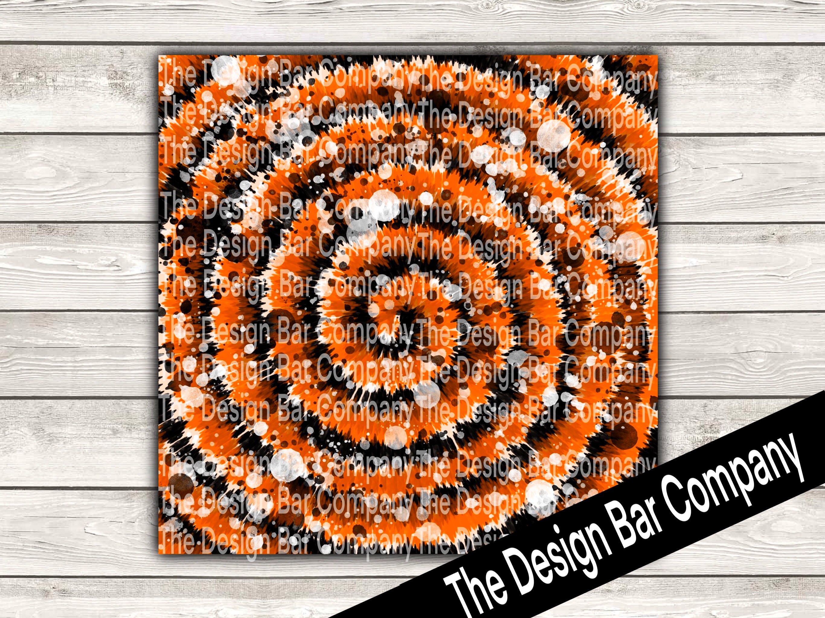 Vibrant Orange Black White Tie Dye Splatter Digital Paper Background ...