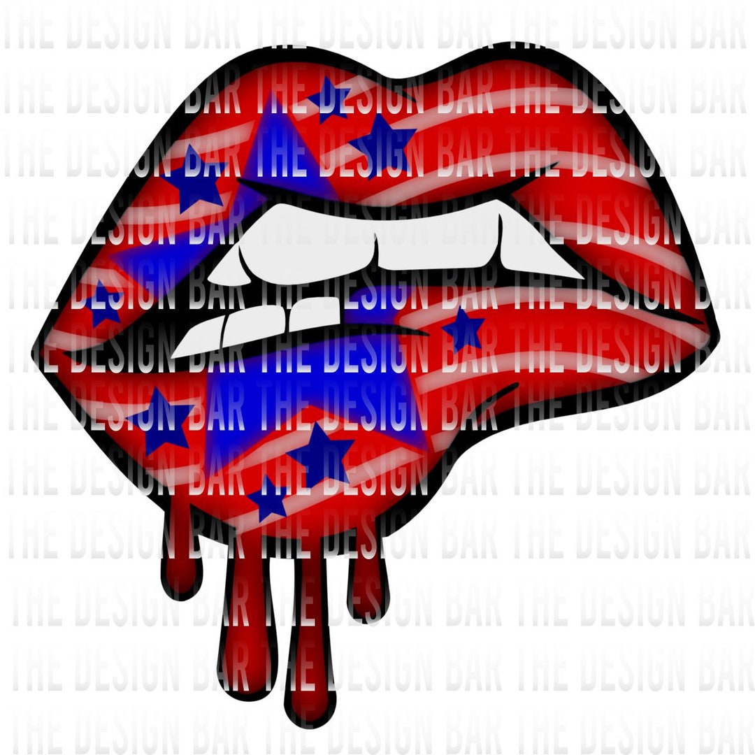 American Flag Lips Digital Downloads, Memorial Day Digital Download ...
