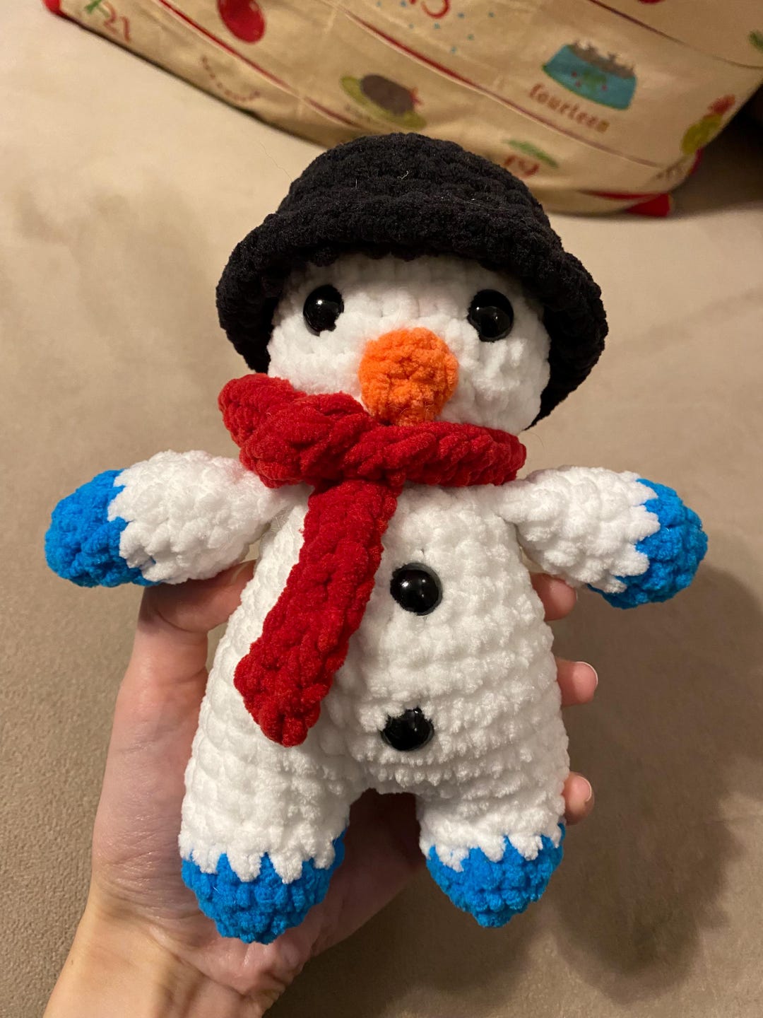 Crochet Snowman Plushie, Snowman Amigurumi, Crochet Plush - Etsy