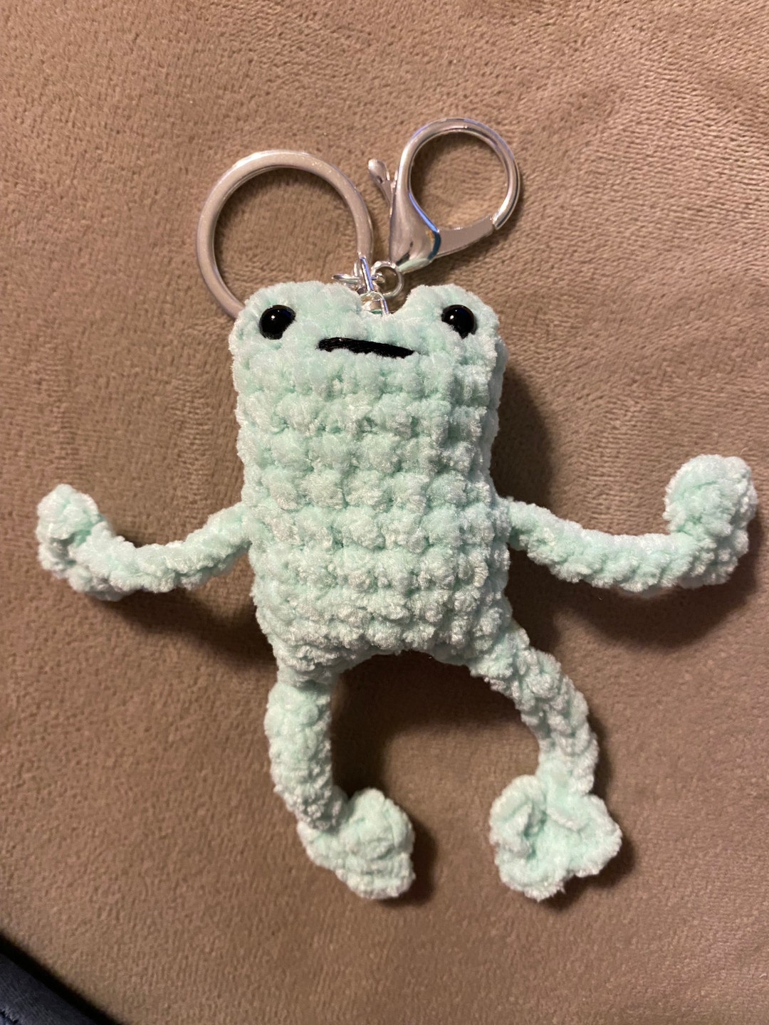 Crochet Leggy Froggy Keychain, Amigurumi Frog, Crochet Plush Keychain ...