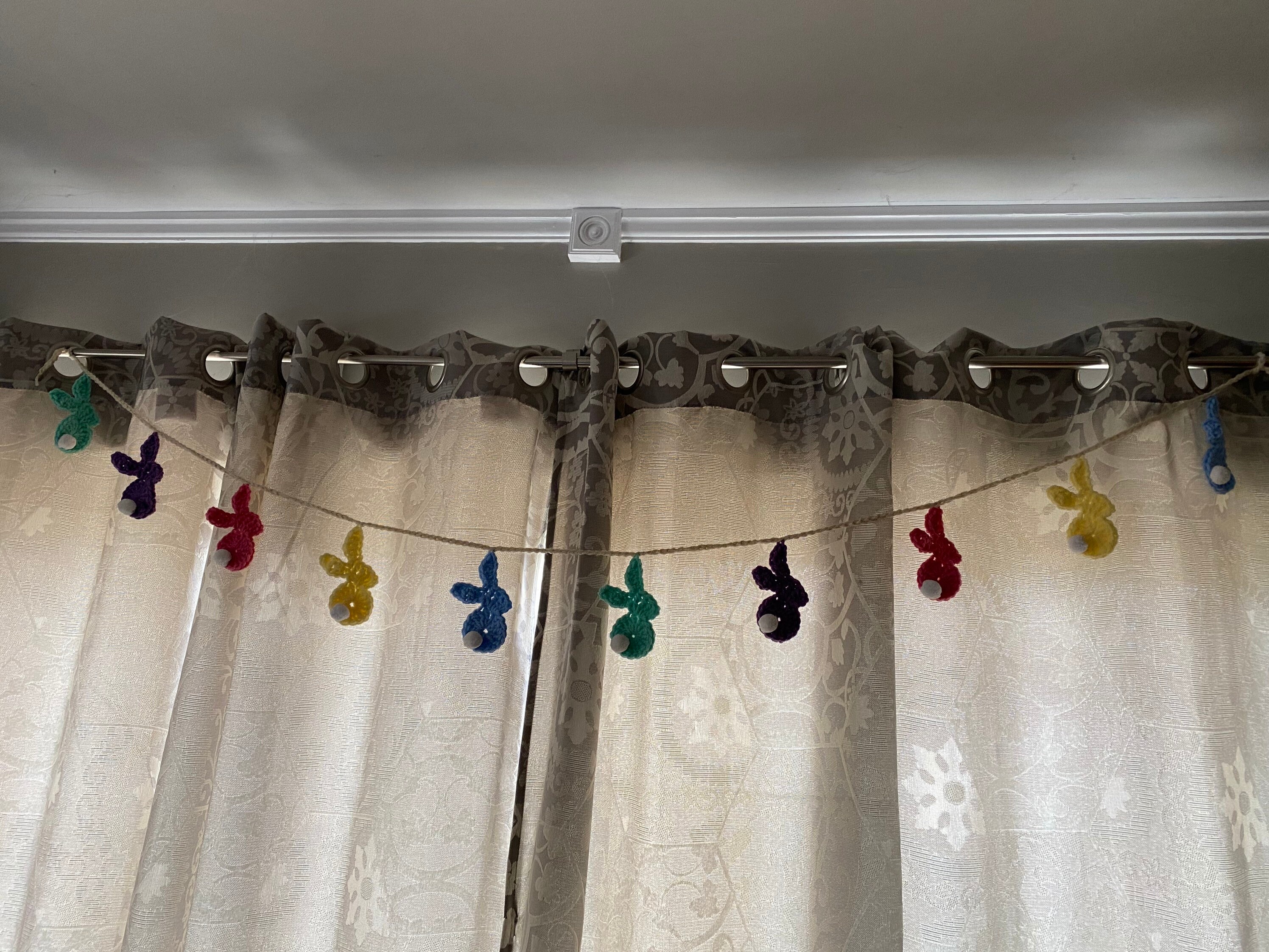 Crochet Bunny Garland, Crochet Rabbit Garland, Easter Garland, Spring ...