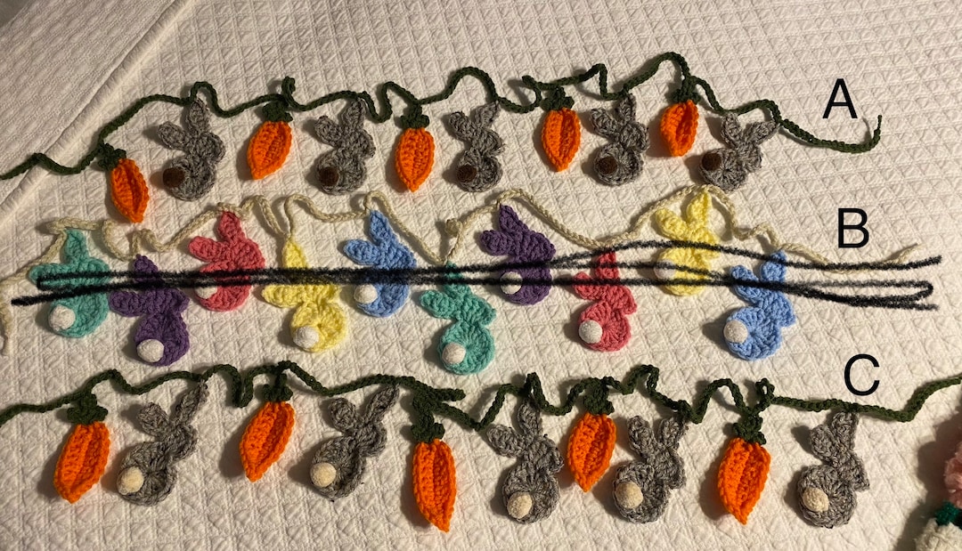 Crochet Bunny Garland, Crochet Rabbit Garland, Easter Garland, Spring ...