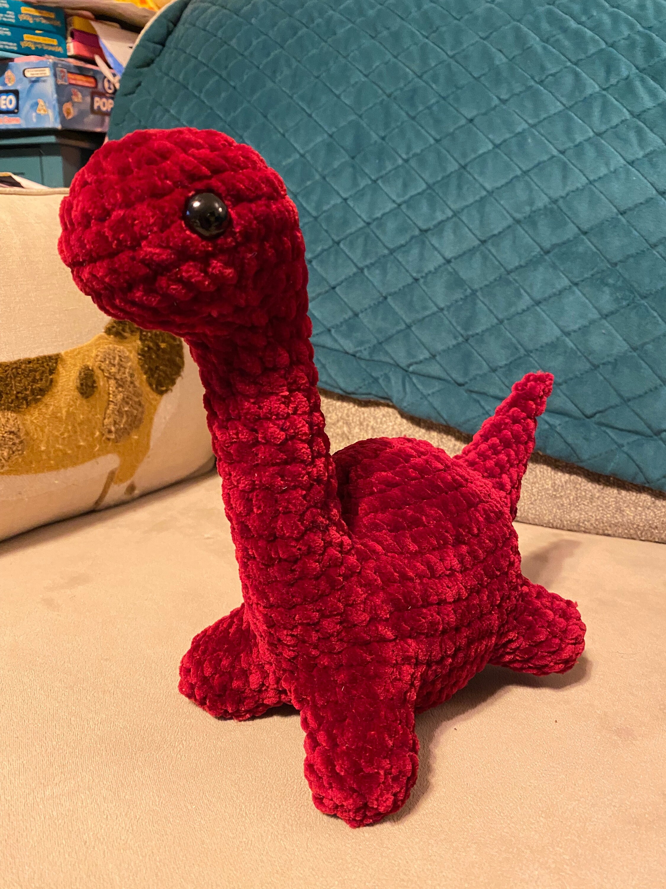 Crochet Brontosaurus Plushie, Dinosaur Amigurumi, Dino Plush, Bronto ...