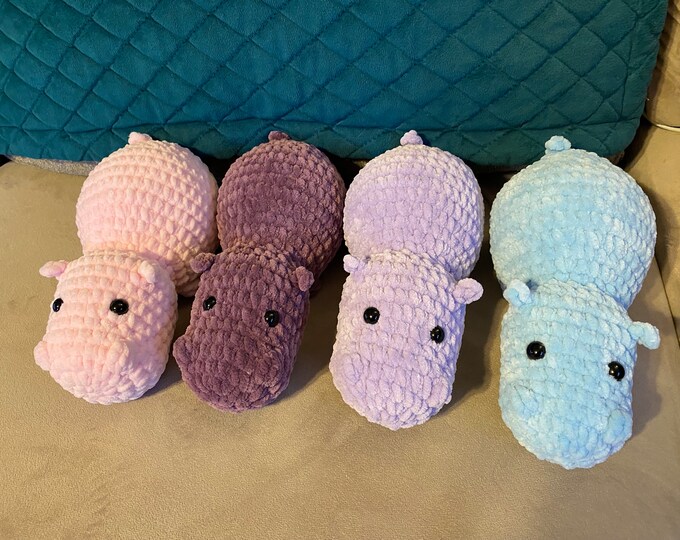 Crochet Hippo Plushie, Amigurumi Hippo, Crochet Plush - Etsy