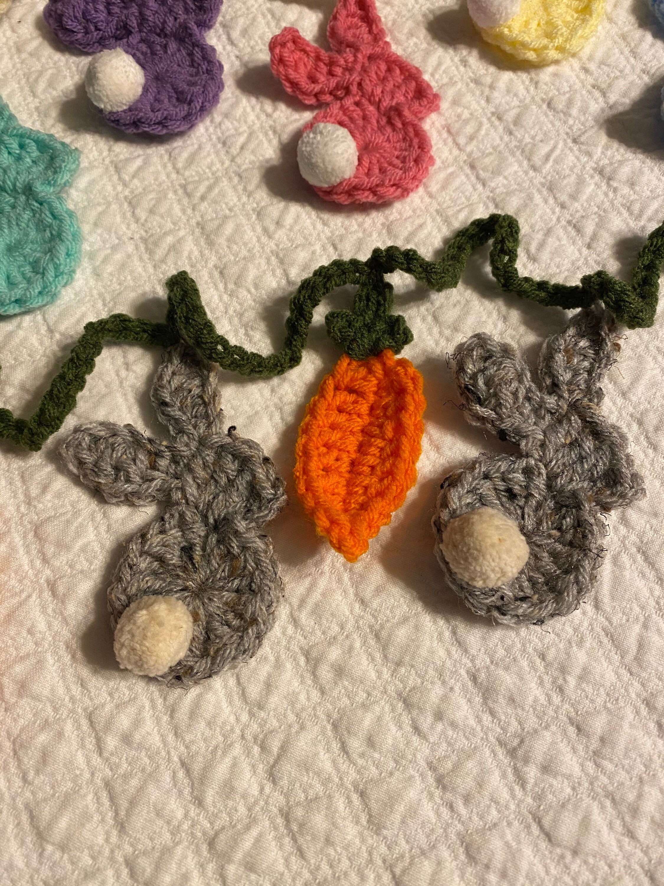 Crochet Bunny Garland, Crochet Rabbit Garland, Easter Garland, Spring ...