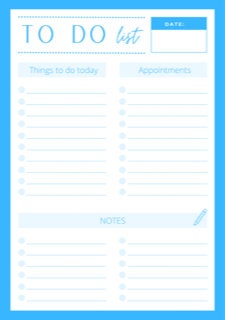 Blue A4 Printable to Do List - for Instant Download - Etsy