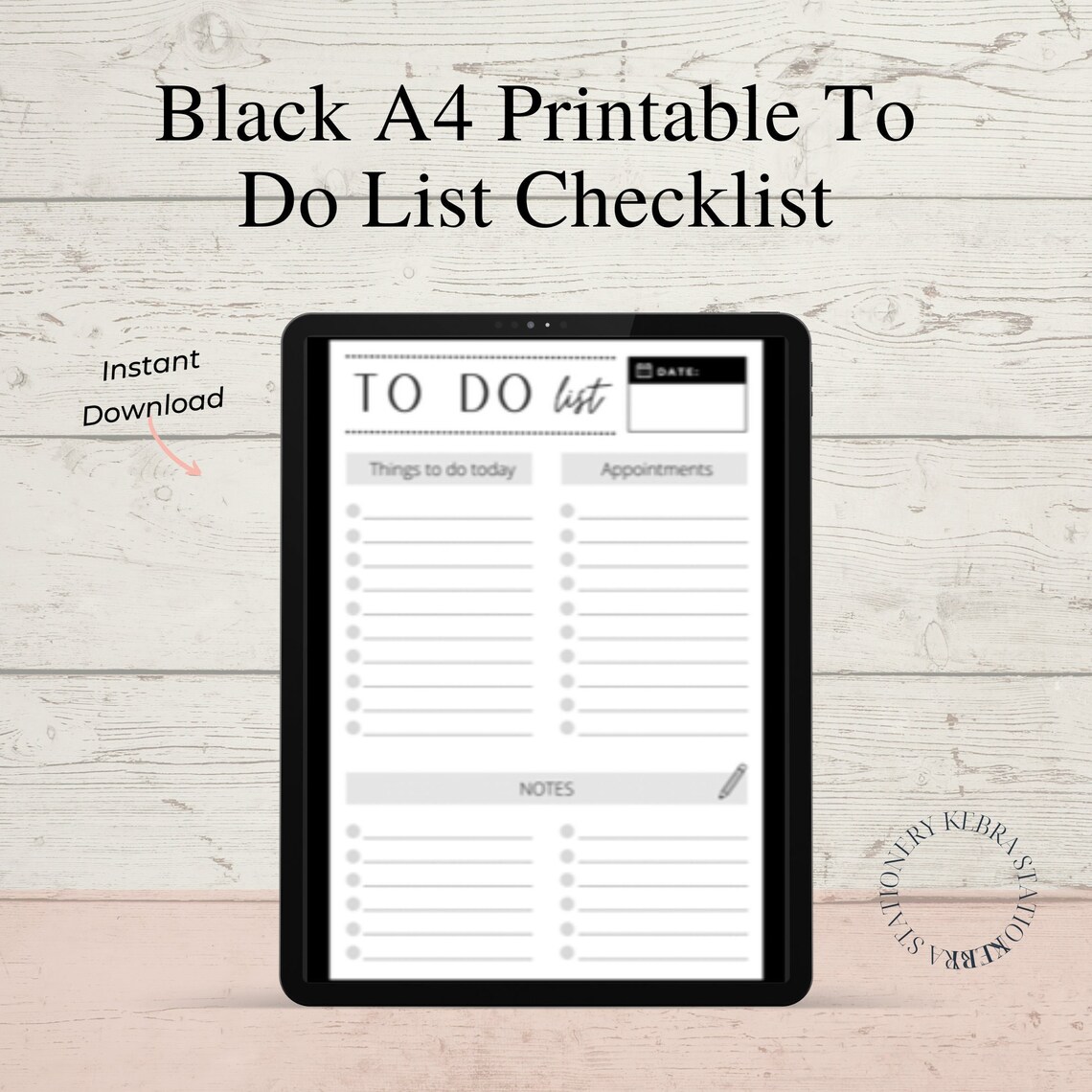 Black A4 Printable to Do List - for Instant Download - Etsy