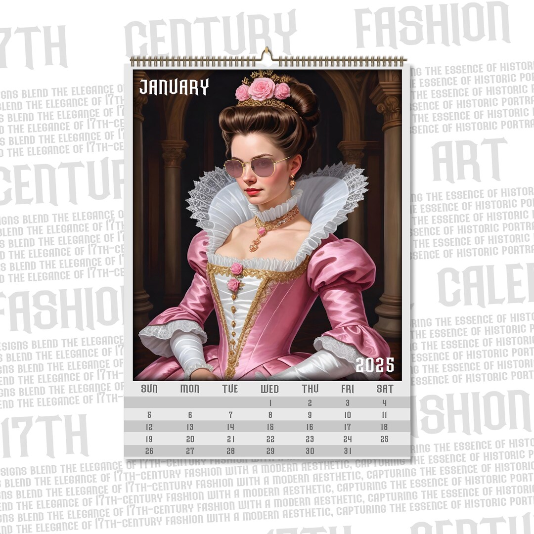 Wall Calendar 2025, Historic Art Calendar, 17th Century Fashion Art ...