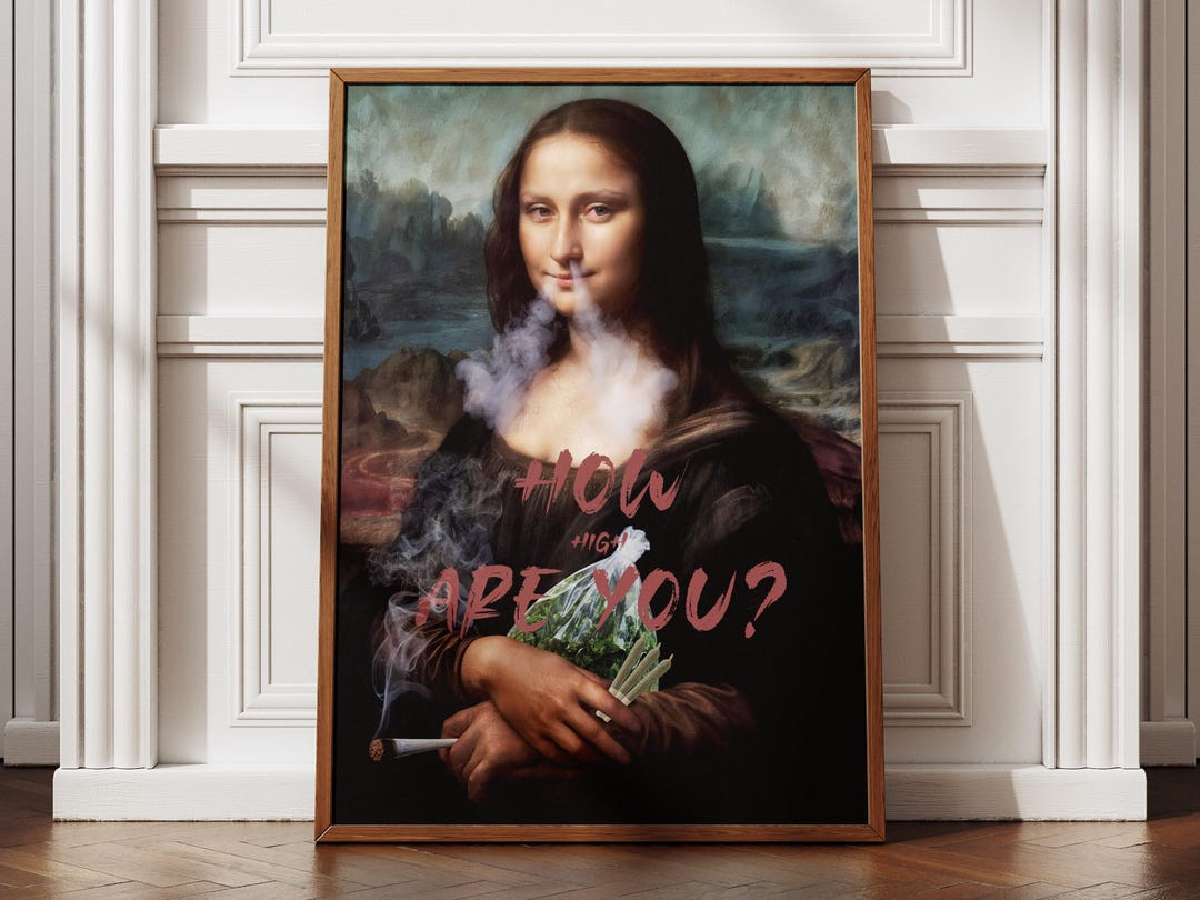 Mona Lisa Print, Mona Lisa Smoking, Altered Art, Funny Wall Art, Mona ...