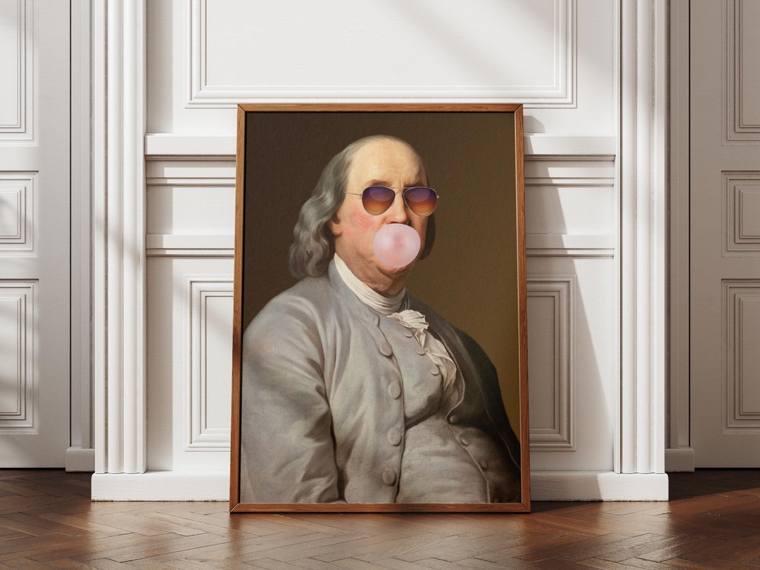Benjamin Franklin Bubble Portrait: Funny Altered Art Print (digital ...