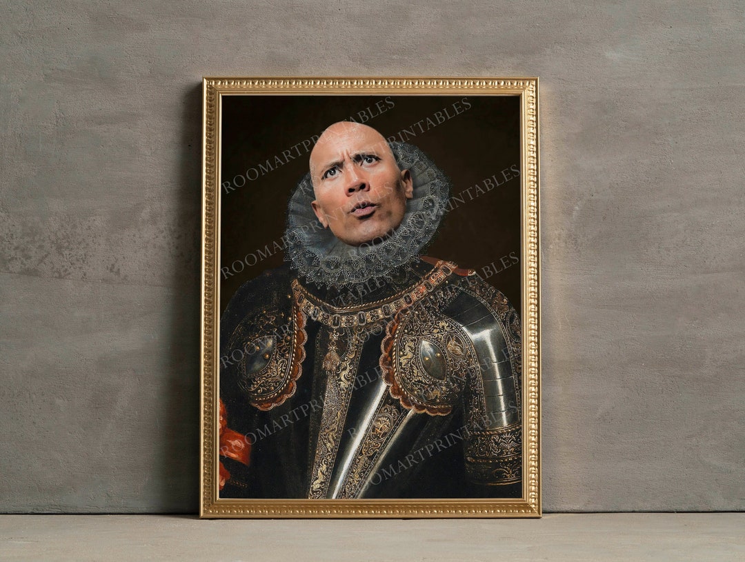 Altered Art Portrait, veränderter Kunstdruck, the Rock Poster, Dwayne ...